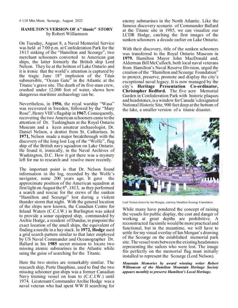 Mountain Memories – Hamilton Mountain Heritage Society